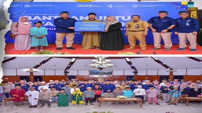 Pusri Salurkan Bantuan Kepada Anak Yatim dan Dhuafa di Bulan Ramadan - Tribunsumsel.com