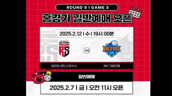 Jadwal Tayang Bola Voli Red Sparks vs IBK Altos Live TVRI, Rabu 12 Februari 2025 - Tribunsumsel.com