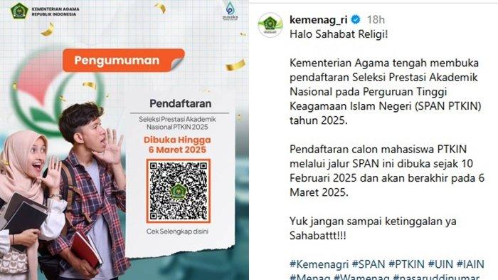 Resmi Dibuka Pendaftaran SPAN-PTKIN 2025, Begini Cara Daftar dan Syarat yang Perlu di Ketahui ...