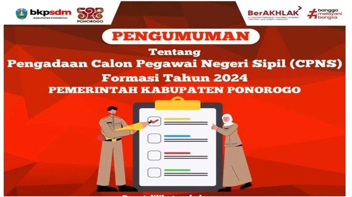 Rincian Formasi CPNS Ponogoro 2024 Link PDF, Sumber BKPSDM Kabupaten Ponorogo Provinsi Jawa ...