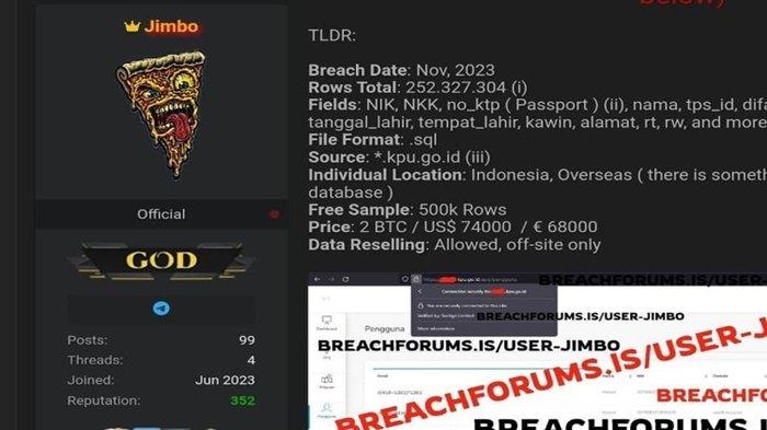 Situs Web KPU Dibobol Hacker Jimbo, 204 Juta Data DPT Dikabarkan Bocor ... Situs Web KPU Dibobol Hacker Jimbo, 204 Juta Data DPT Dikabarkan Bocor ...