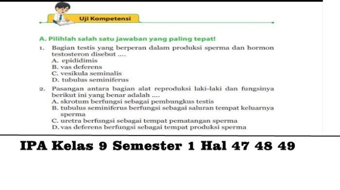 Kunci Jawaban Buku IPA Kelas 9 Halaman 47 48 dan 49, Uji Kompetensi 1 ...