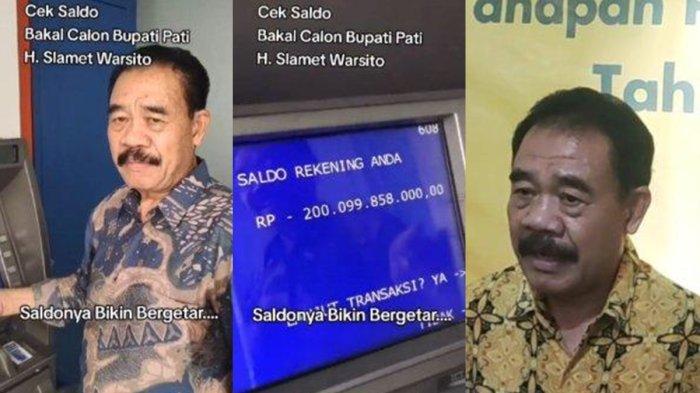 Harta Slamet Warsito Bacabup Pati Viral Pamer Saldo ATM Minus Rp 200 Miliar, 4 Kali Gagal Pilbup ...