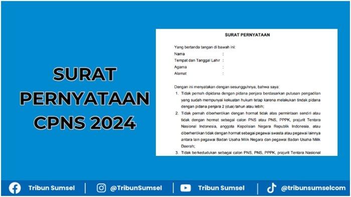 Format Surat Pernyataan CPNS 2024 Ditulis Tangan Tinta Hitam, Tersedia ...