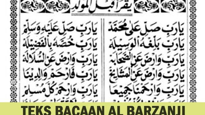 Teks Bacaan Al Barzanji Lengkap, Lirik Sholawat Ya Robbi Shalli Ala Muhammad - Tribunsumsel.com