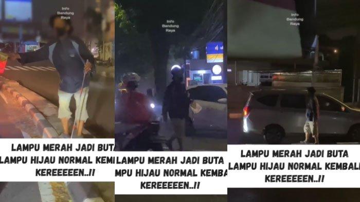 Viral Pengemis Pura-pura Buta di Lampu Merah Bandung, Pengelihatan ...