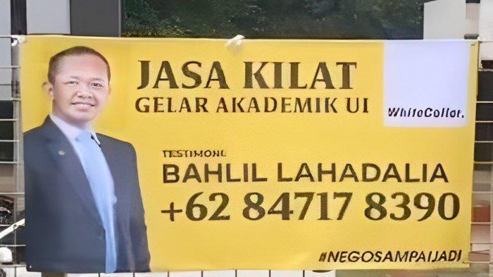 Heboh Spanduk Jasa Kilat Gelar Akademik di UI Pajang Wajah Bahlil ...