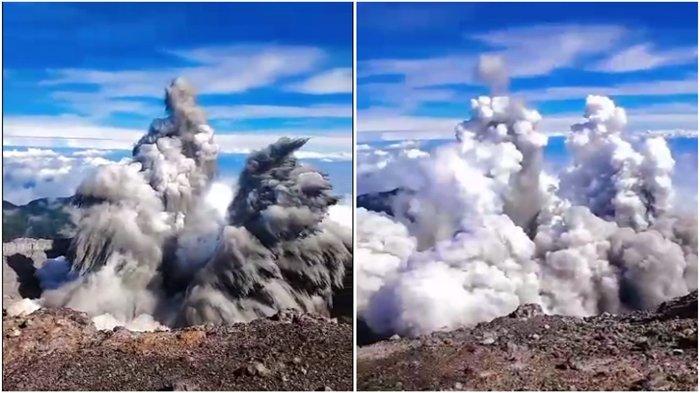VIRAL Video Hembusan Abu Vulkanik di Kawah Merapi Gunung Dempo, Direkam ...