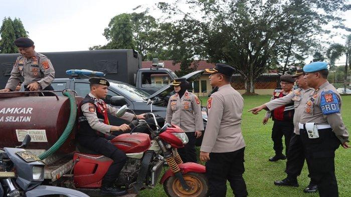 Wakapolres Ogan Ilir Cek Kesiapan Peralatan Penanggulangan Karhutla - Tribunsumsel.com