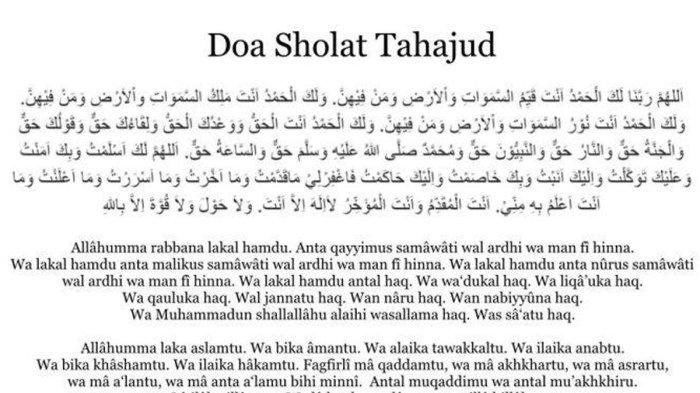 Zikir dan Doa Sesudah Sholat Tahajud Tulisan Latin dan Artinya ...