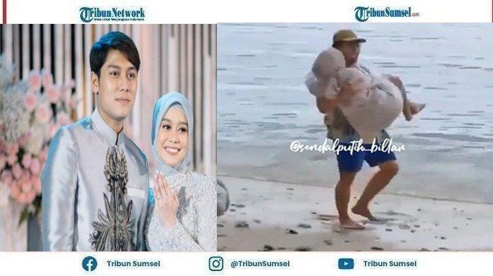 Aksi Romantis Rizky Billar Gendong Lesti Kejora Di Pantai Bikin Baper Leslar Lovers ...
