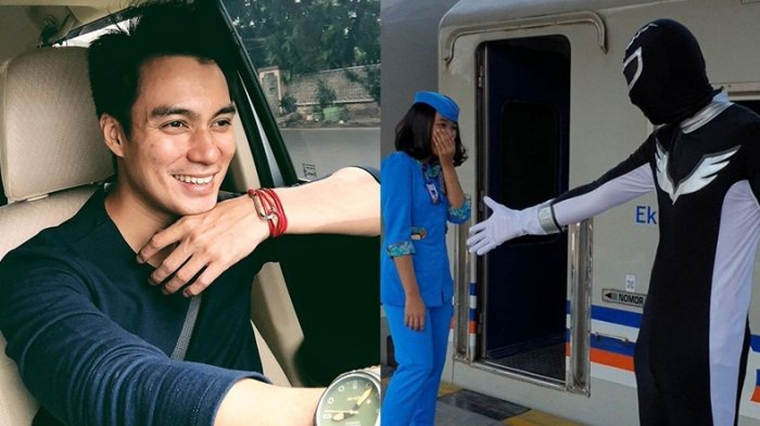 Aksi Baim Wong Hebohkan Stasiun Kereta Api, Kenakan Kostum Power Ranger ...