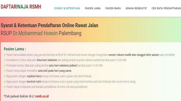 Cara Daftar Online RSMH Palembang, Bagi Pasien Rawat Jalan Umum dan ...