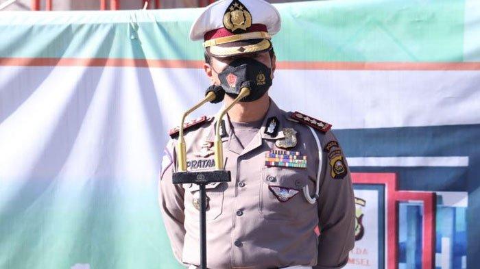 Dirlantas Polda Sumsel yang Baru Pimpin Apel Pagi dan Perkenalkan Diri - Tribunsumsel.com