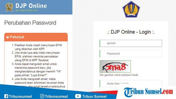 DJP Online : Lupa Nomor EFIN Pajak, Lupa Password, Cara Lapor SPT Tahunan, Begini Caranya ...
