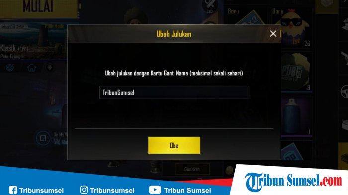 Cara Ganti Nama (Nickname) Karakter di PUBG Mobile, Mudah dan Tidak Ribet - Tribunsumsel.com