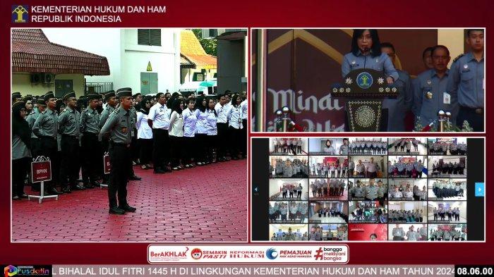 Kemenkumham Sumsel Gelar Apel Pagi dan Halal Bihalal Pasca Libur Lebaran - Tribunsumsel.com