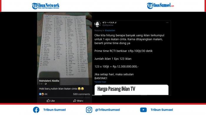 Viral Iseng Tulis Daftar Iklan Lalu Hitung Pendapatan RCTI dari Ikatan ...