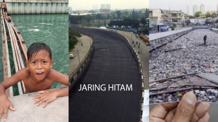 Foto-foto Kali Item Berair Hijau dan Bisa Berenang Viral Disebut ...