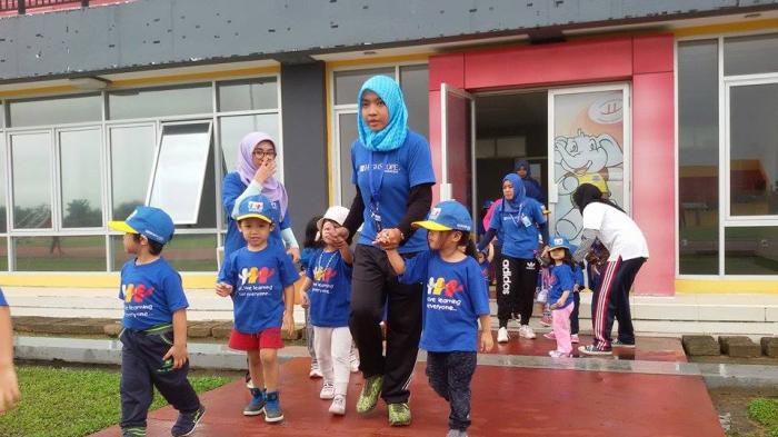 Serunya Siswa Highscope Belajar Dunia Atletik - Tribunsumsel.com