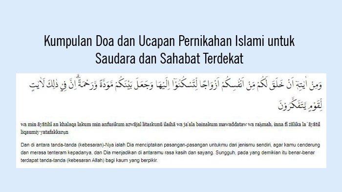 Kumpulan Doa dan Ucapan Pernikahan Islami untuk Saudara, Teman, dan ...