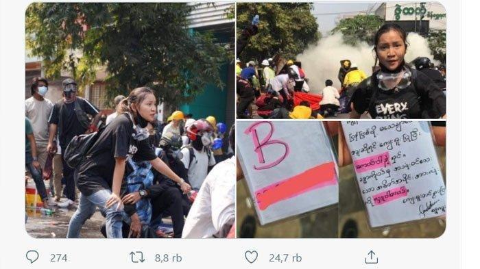 Sosok Ma Kyal Sin atau Angel Gadis Muda Tewas Ditembak di Myanmar ...