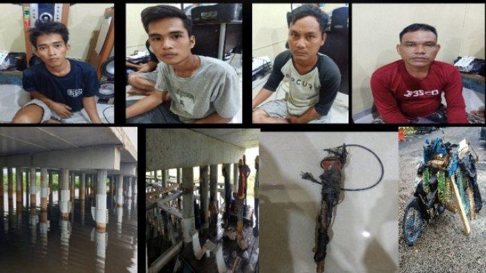 Terpantau Drone Aksi Komplotan Pencuri Besi Jembatan Penyeberangan Tol Kayuagung - Palembang ...