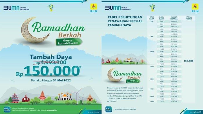 Sambut Ramadhan, PLN Berikan Keringanan Tambah Daya Khusus Rumah Ibadah - Tribunsumsel.com