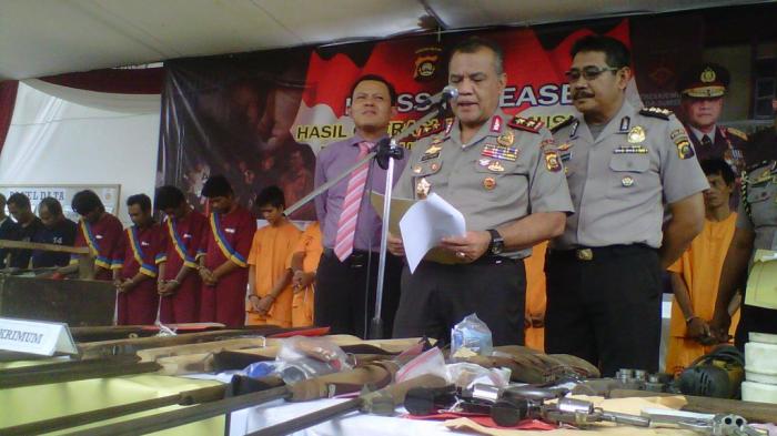 Polda Sumsel Panen Senjata Api Rakitan dan Amunisinya - Tribunsumsel.com