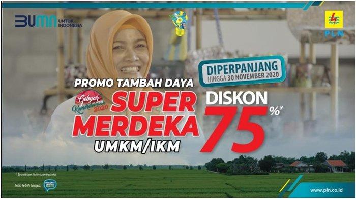 50 Ribu UMKM dan IKM Manfaatkan Diskon Tambah Daya Listrik "Super Merdeka" - Tribunsumsel.com