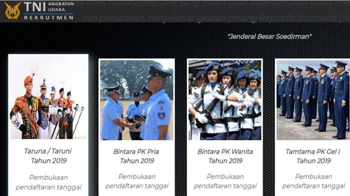 Rekrutmen TNI AU 2019, Penerimaan Perwira, Bintara dan Tamtama, Cek ...