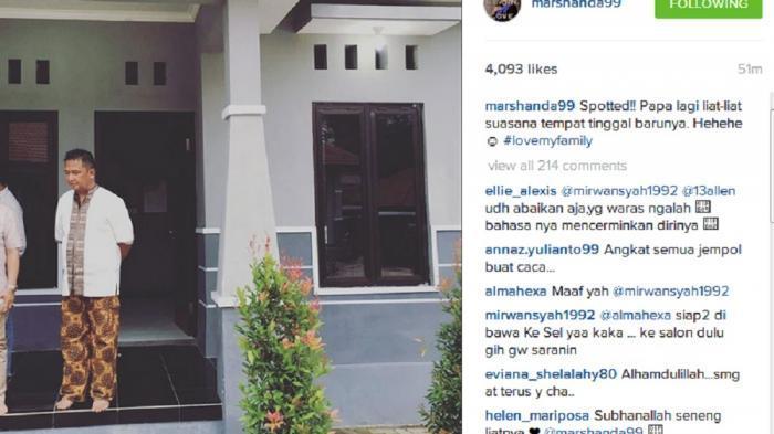Bahagianya Marshanda Unggah Foto Sang Ayah di Rumah Baru - Tribunsumsel.com