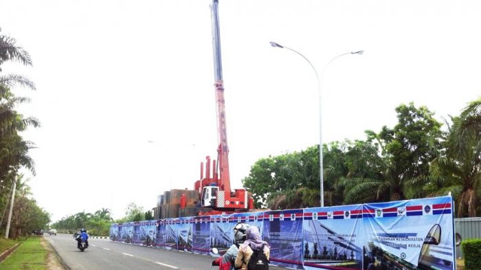 Tiang Pancang LRT Mulai Dibangun - Tribunsumsel.com
