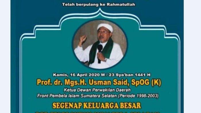 Ulama Sumsel Usman Said Meninggal Dunia, Semasa Hidup Aktif Berdakwah ...