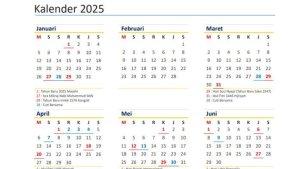 Kalender 2025: Jadwal Libur Nasional dan Cuti Bersama Long Weekend ...