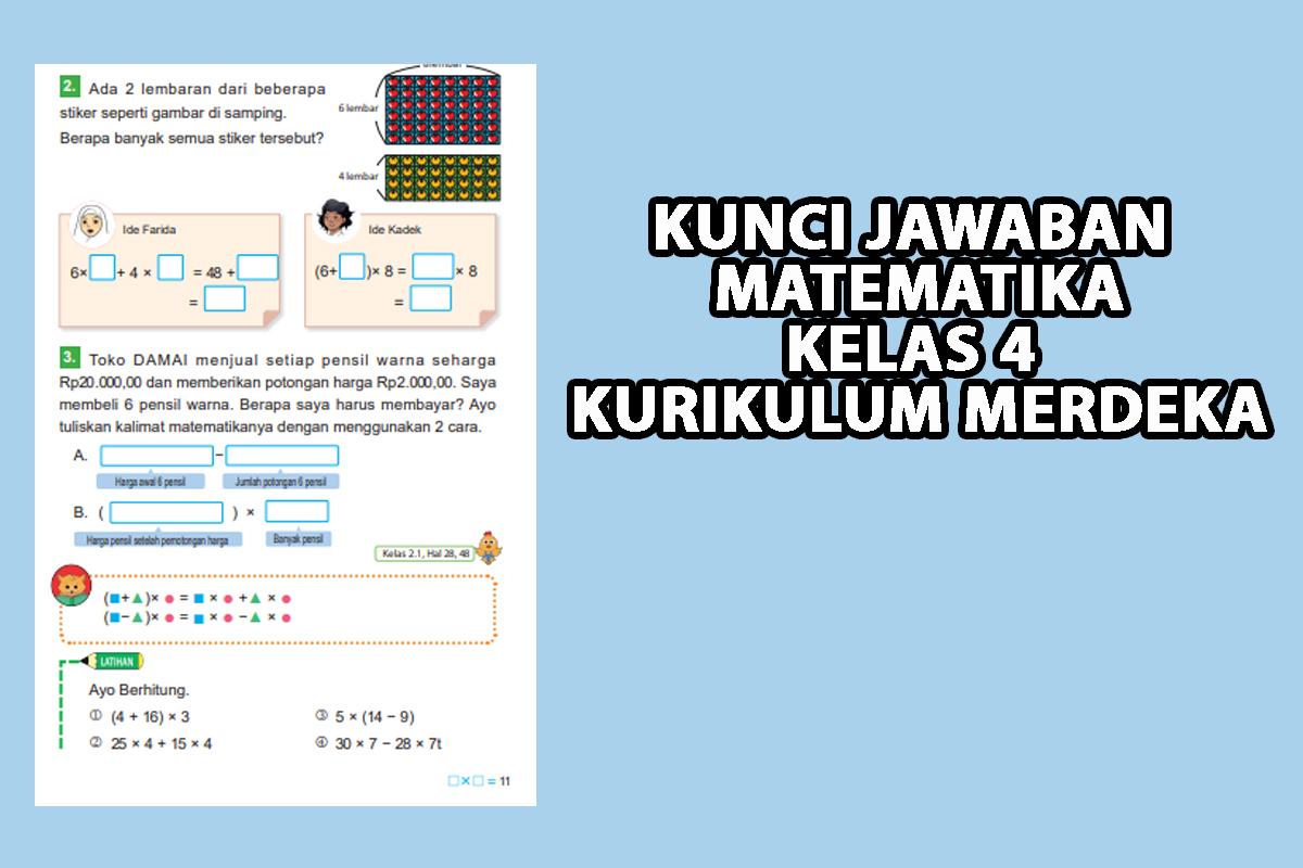Kunci Jawaban Matematika Kelas 4 Volume 2 Halaman 11 Kurikulum Merdeka, 2 Aturan Perhitungan ...