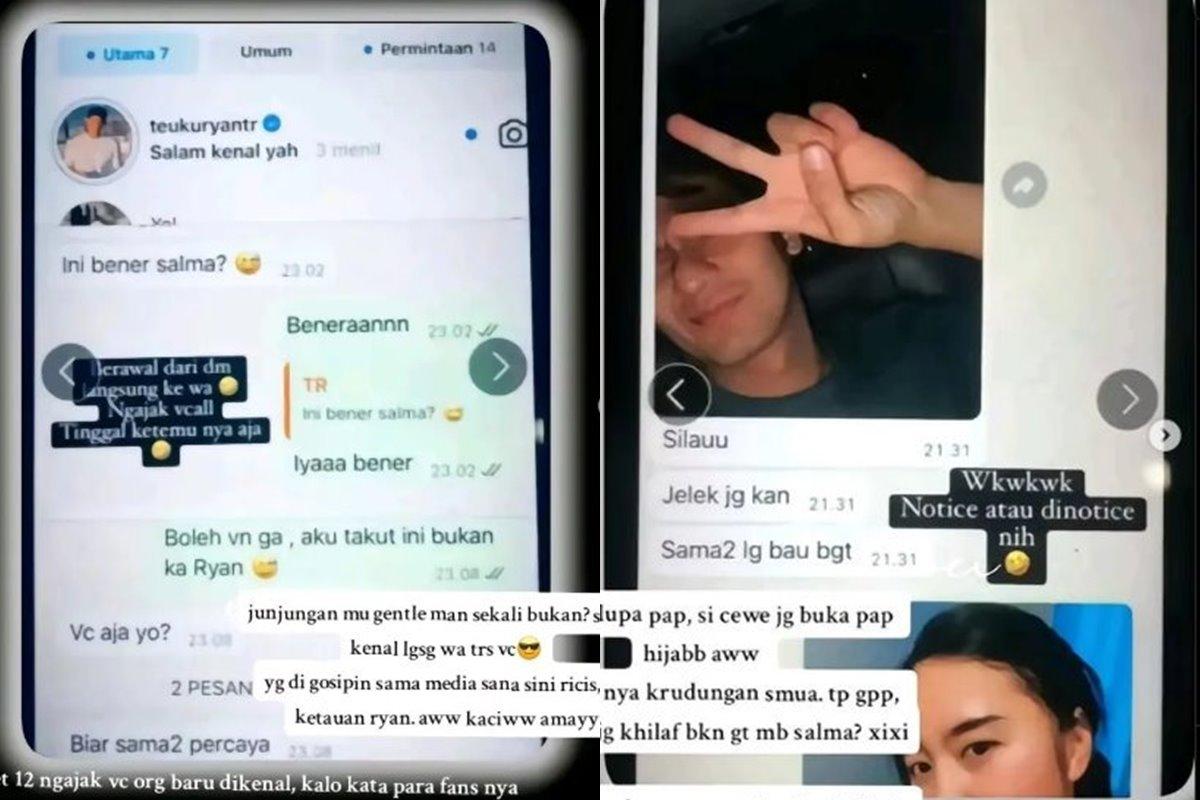Heboh Teuku Ryan Chat Mesra Selebgram hingga Ajak VC, Salma Klarifikasi : Yaudah Kali ...