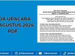 Berita Teks Doa Upacara 17 Agustus 2024 PDF Lengkap Resmi Terbaru Hari Ini - Tribunsumsel.com