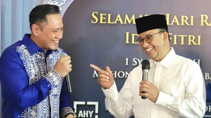 Anies Baswedan dan AHY Bernyanyi Bareng di Depan SBY saat Lebaran - Surya.co.id