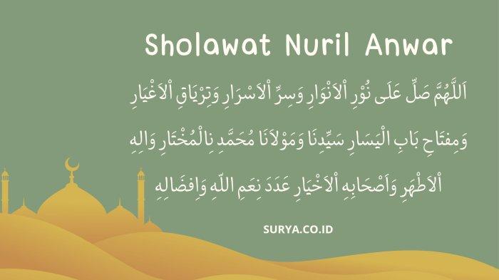 Lirik Sholawat Nuril Anwar, Lengkap 4 Manfaatnya - Surya.co.id
