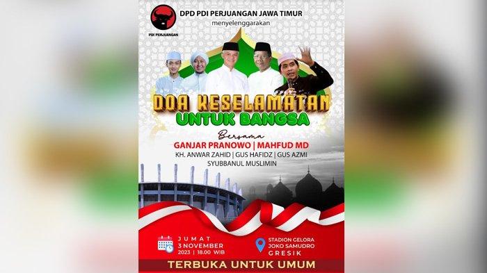 Bersama 50 Ribu Kiai dan Santri, Ganjar-Mahfud Akan Panjatkan Doa Keselamatan Bangsa di Gresik ...