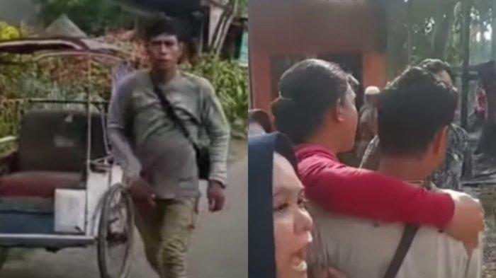 KISAH Pilu Tukang Becak yang Rumahnya Terbakar saat Ditinggal Kerja, Ramai Dipeluk Warga Begitu ...