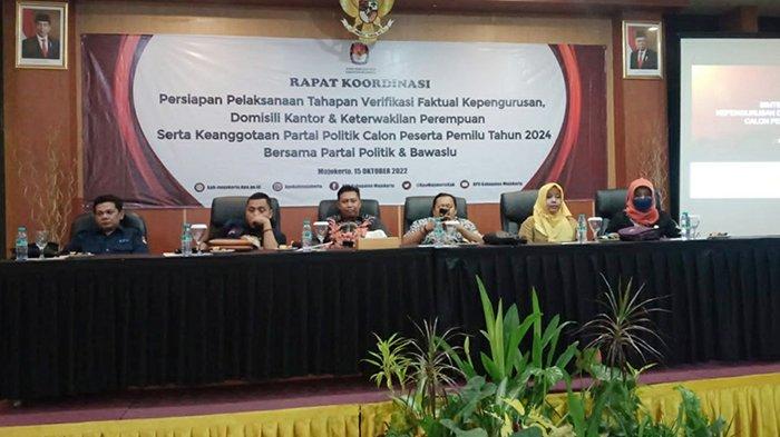Kpu Mojokerto Rakor Persiapan Tahapan Verifikasi Faktual Pengurus Dan