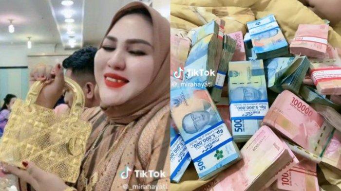 KELAKUAN Mira Hayati Usai Viral Pamer Tas Emas, Kini Tontonkan Uang Bergepok-gepok Siap Bagikan ...