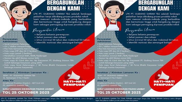PT Gudang Garam Tbk Kediri Buka 2000 Lowongan Kerja Karyawan, Bisa ...