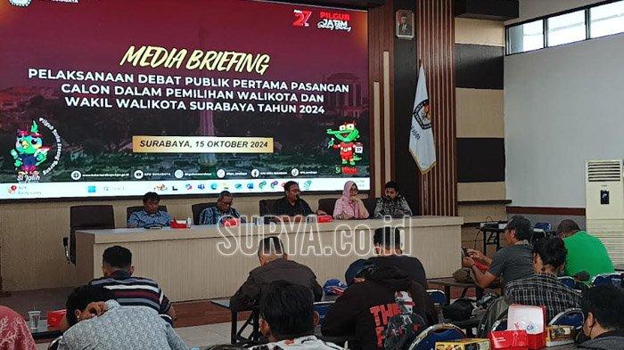 Hari Ini KPU Surabaya Gelar Debat Pilkada 2024, Calon Tunggal akan Jawab Pertanyaan Lima Panelis ...