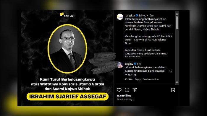 Profil Ibrahim Sjarief Assegaf Suami Najwa Shihab yang Meninggal Dunia, Ini Profesinya - Surya.co.id