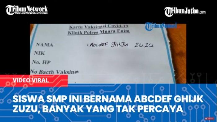 Video, Viral Anak Bernama ABCDEF GHIJK Zuzu, Banyak yang Tidak Percaya, Ini Faktanya - Surya.co.id