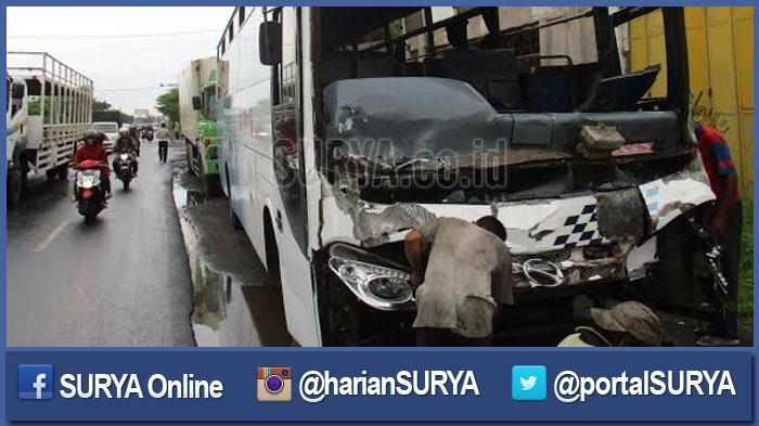 Sopir Bus Maut Jadi Tersangka, Bus Dirusak Orang Tidak Dikenal - Surya.co.id