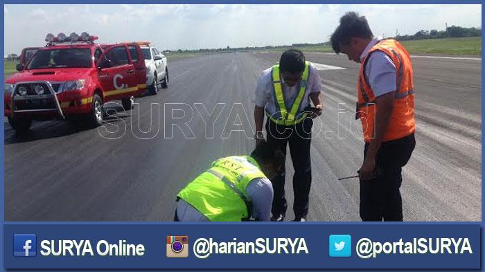 Aspal Runway Bandara Juanda Ambles, 15 Penerbangan Dialihkan ke Bandara ...